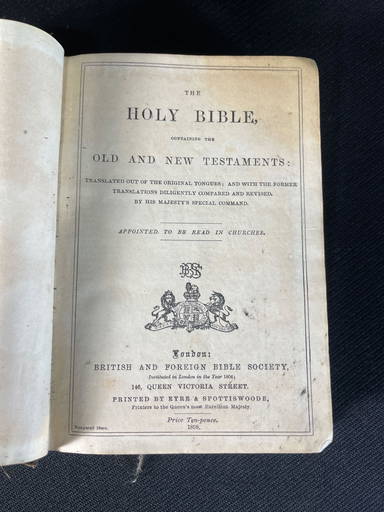 1898 "holy Bible " British And Foreign Bible Society