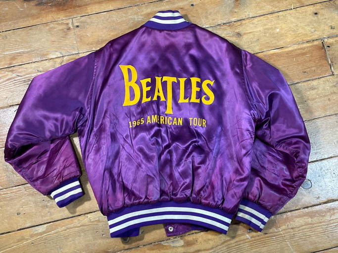 1965 Beatles American Tour Jacket Novelty Made In The 1970's Purple Satin