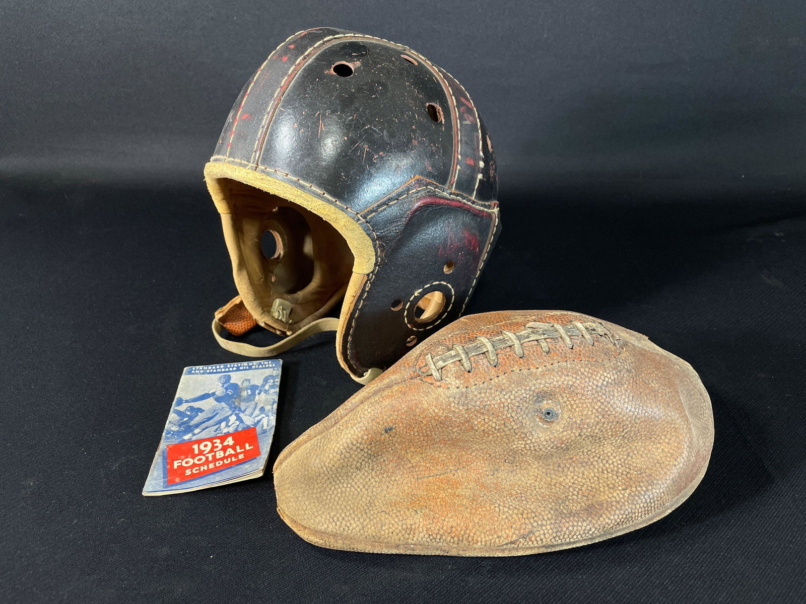 1930's Rawlings Leather Football Helmet Vintage Leather Football, 1934 ...
