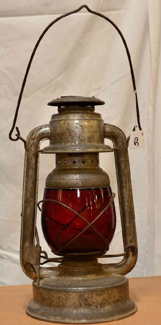 Little Supreme Lantern W/ Red Glass Globe. No. 150.