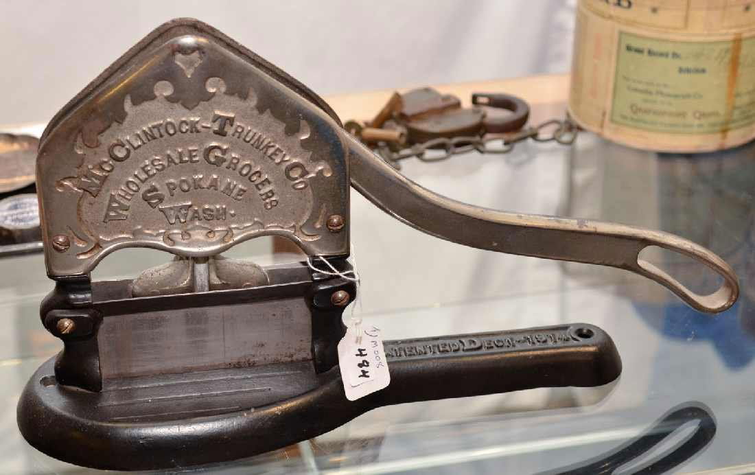 484: VINTAGE TOBACCO PLUG CUTTER, MADE BY T. C. JOHNSON