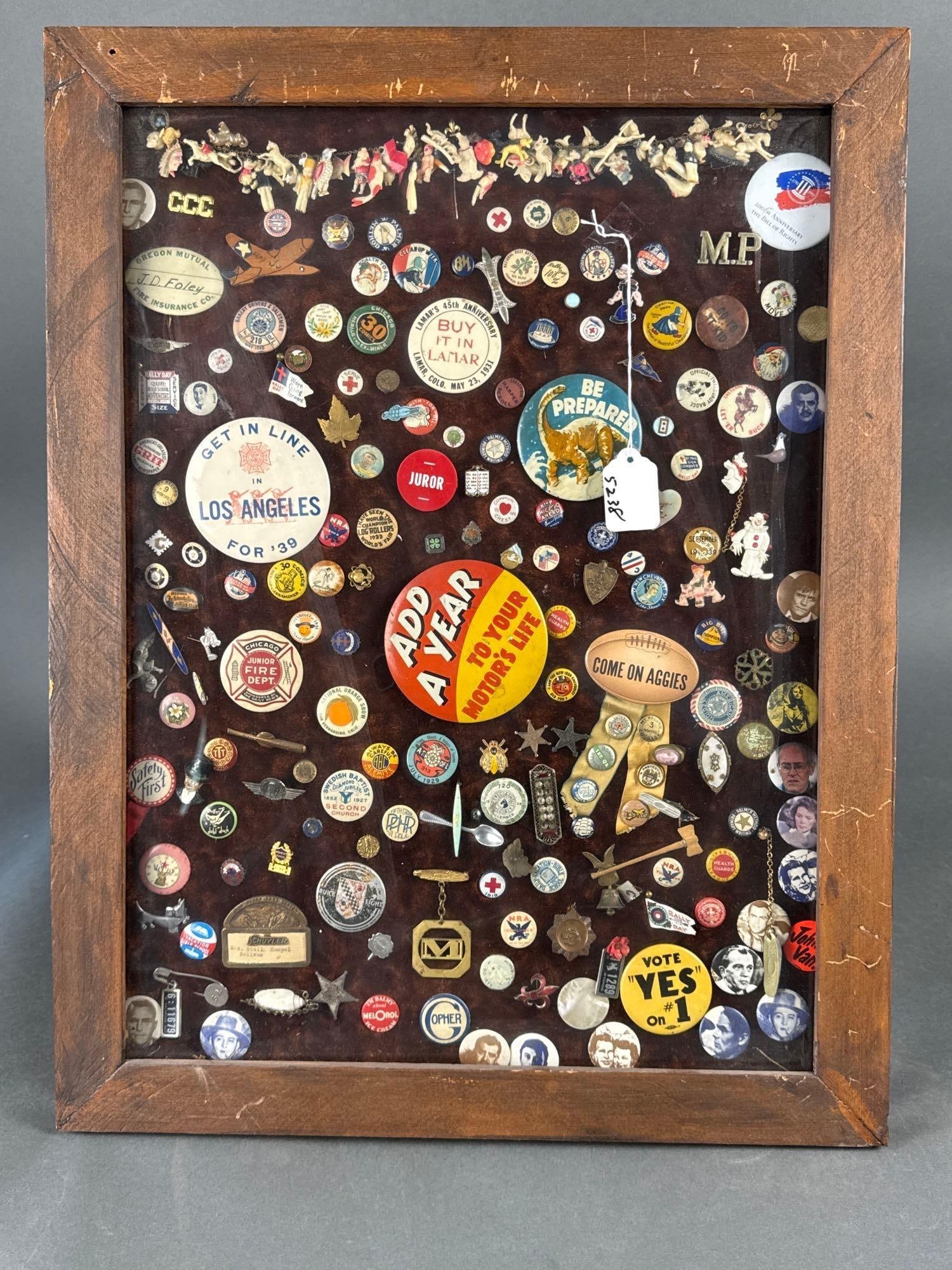 Large Frame Of Early Pinbacks Many From The 1920s To 1940s - Jun 25 ...