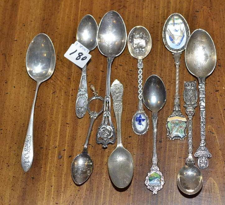 10 Collector Spoons All Different, From Hawaii,spokane,