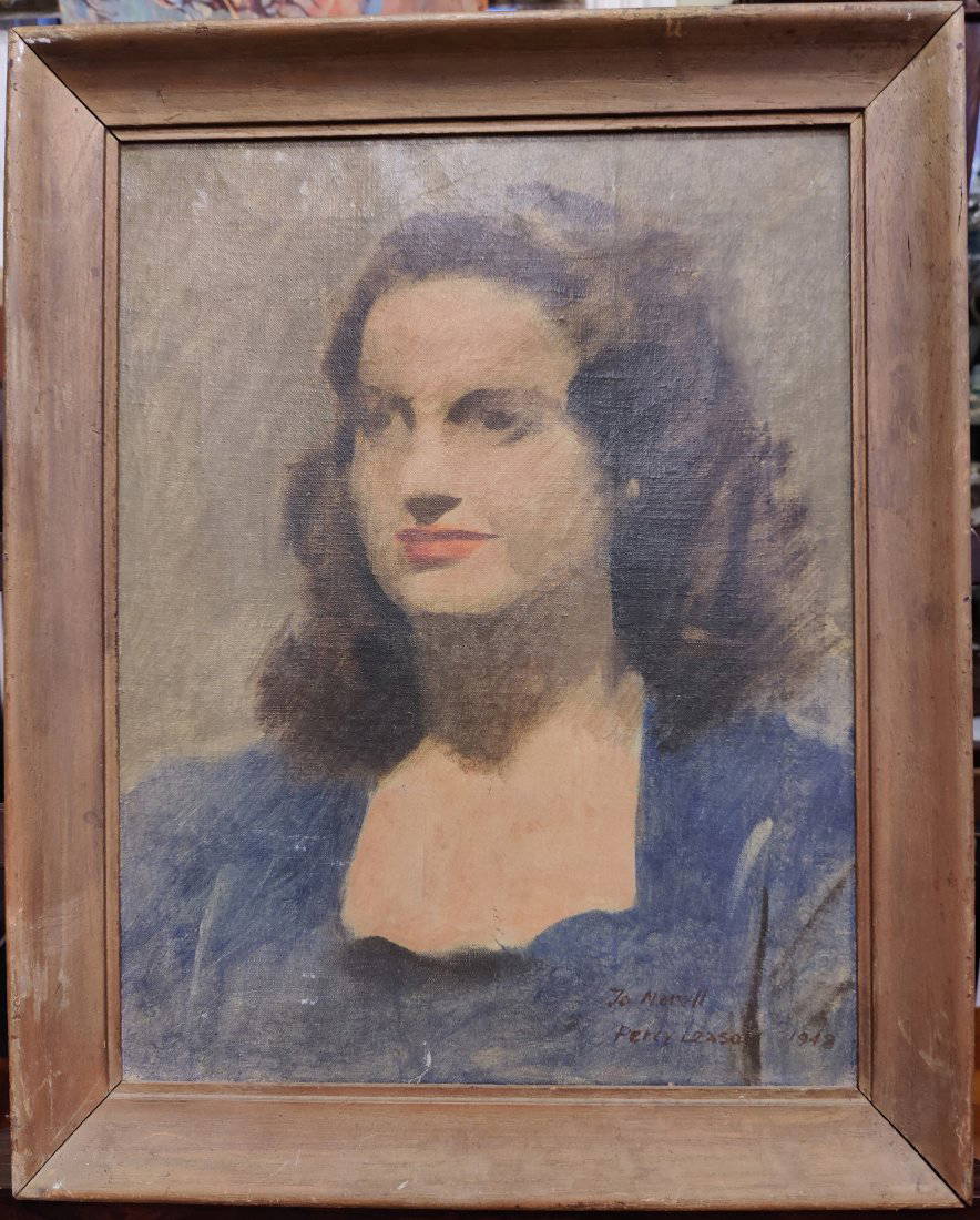 Percy Alexander Leason O/c Portrait Of His Daughter Dated 1948 Auction