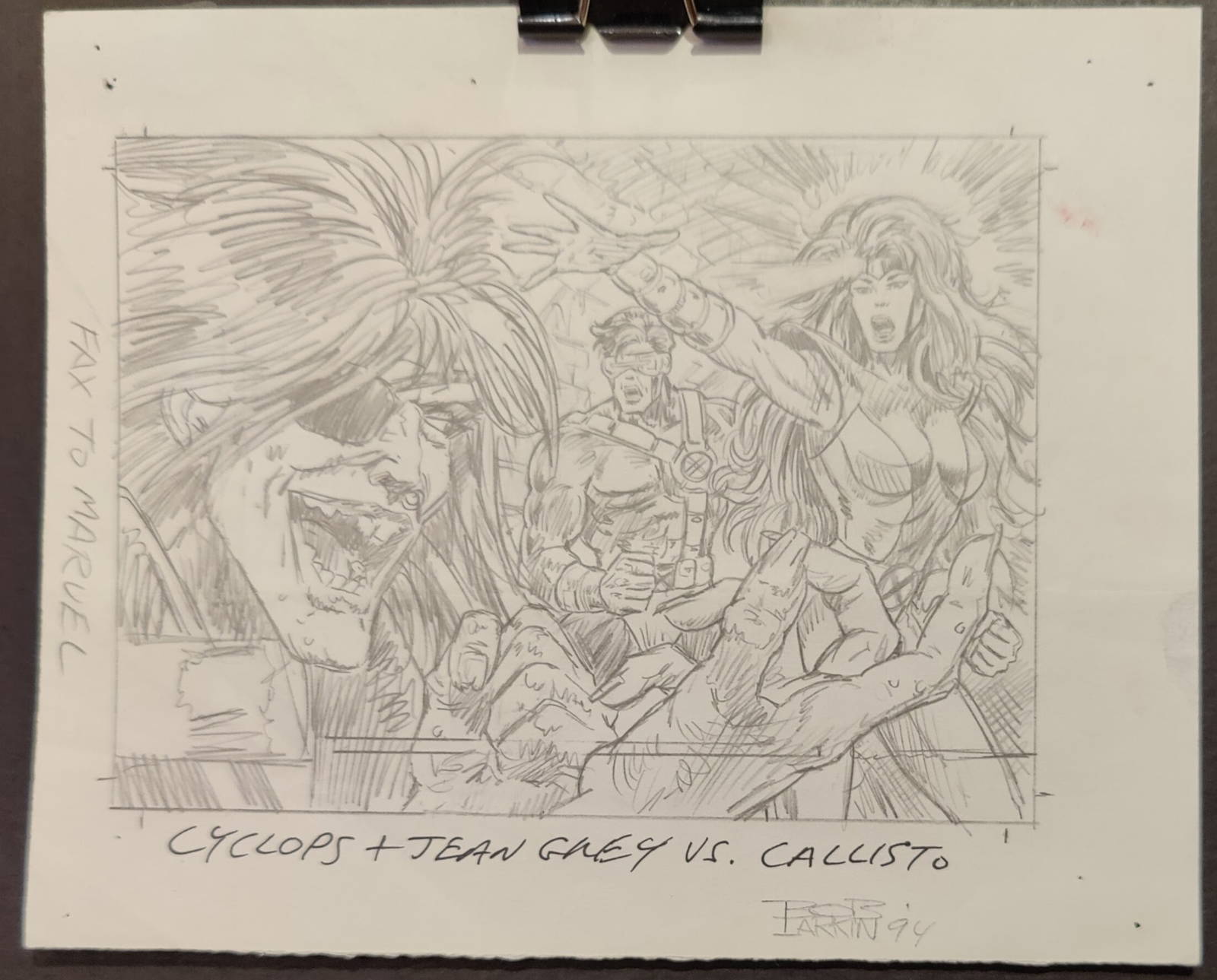 Bob Larkin Study Marvel Comics Cyclops Callisto Jean Grey Auction