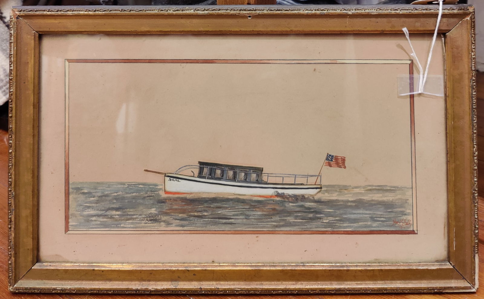 Joe Selby Ship Portrait Gouache On Paper Painting Auction