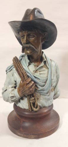 Neil Logan Two Crows Studio Limited Edition Cold Painted Bronze Cowboy Auction