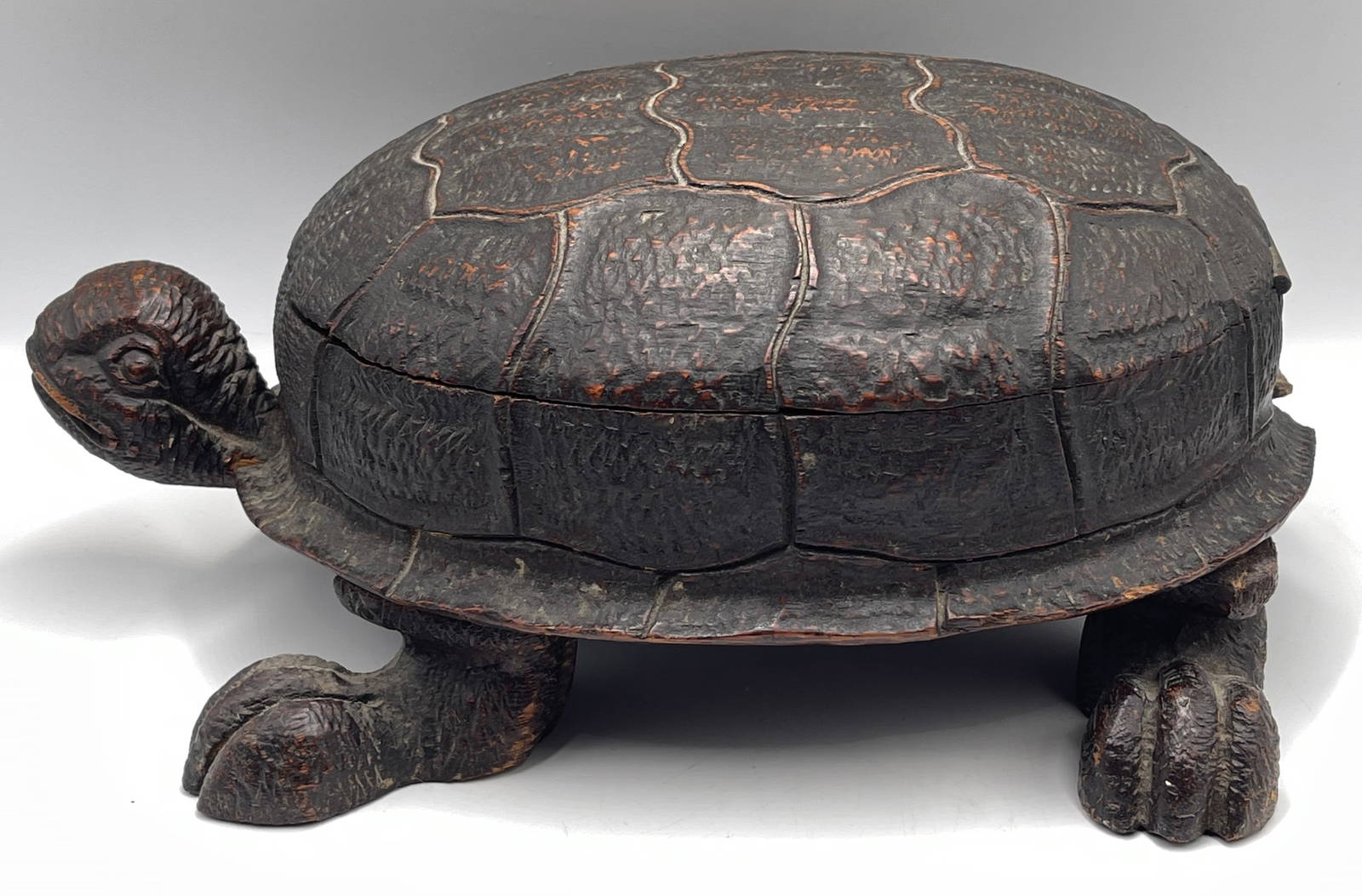 19th Century Black Forest Carved Turtle Spittoon Auction