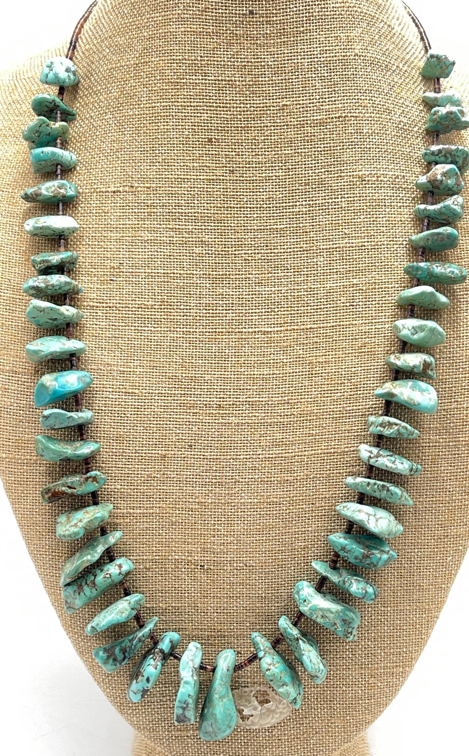 Large Vintage Native American Turquoise Chunk Necklace Auction