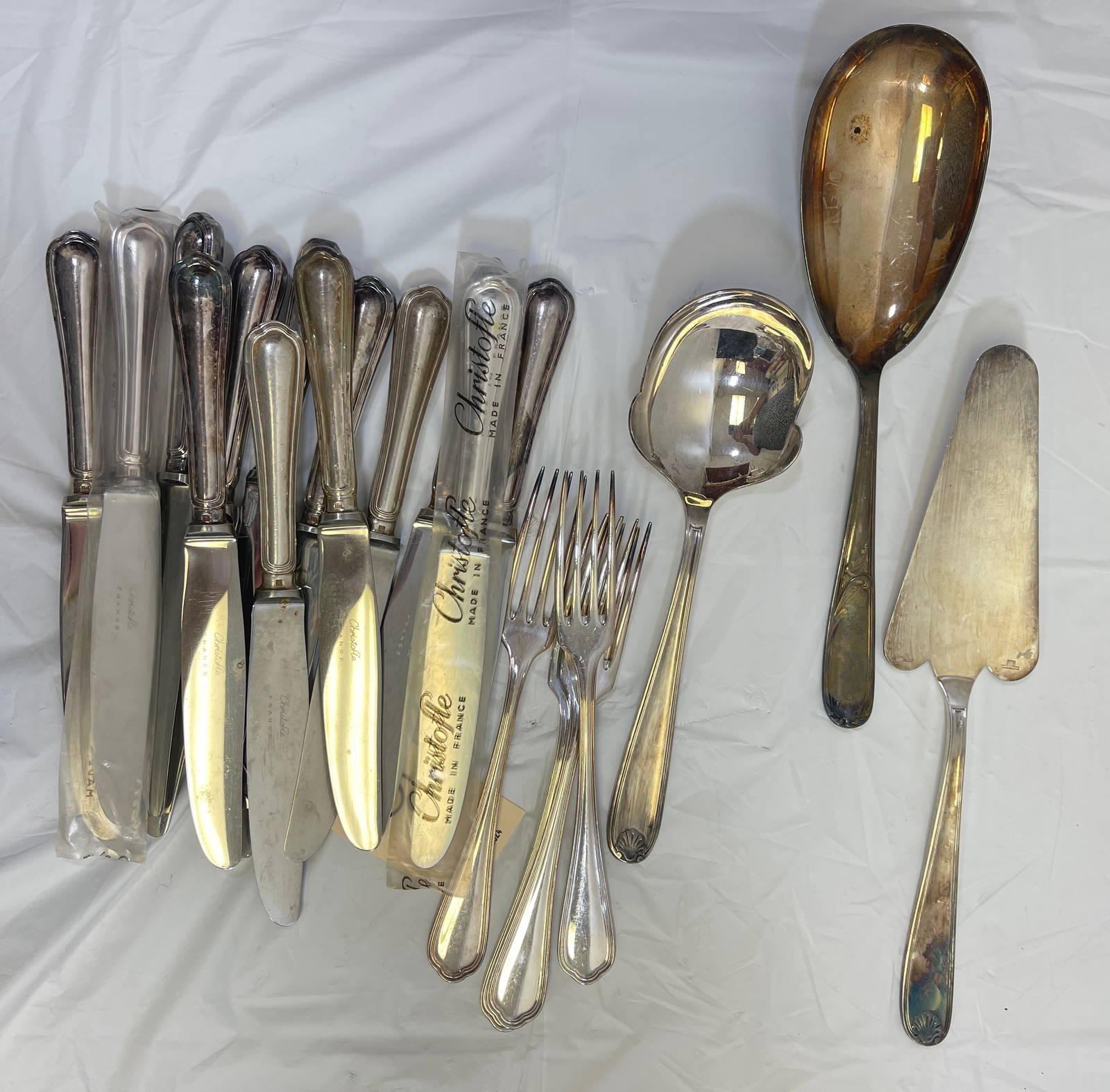 Lot Of Christofle Silver Plate Flatware Auction