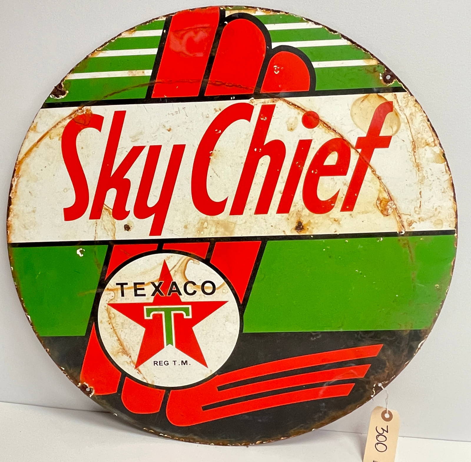 Porcelain Over Steel 2-sided Texaco Sky Chief Sign Auction
