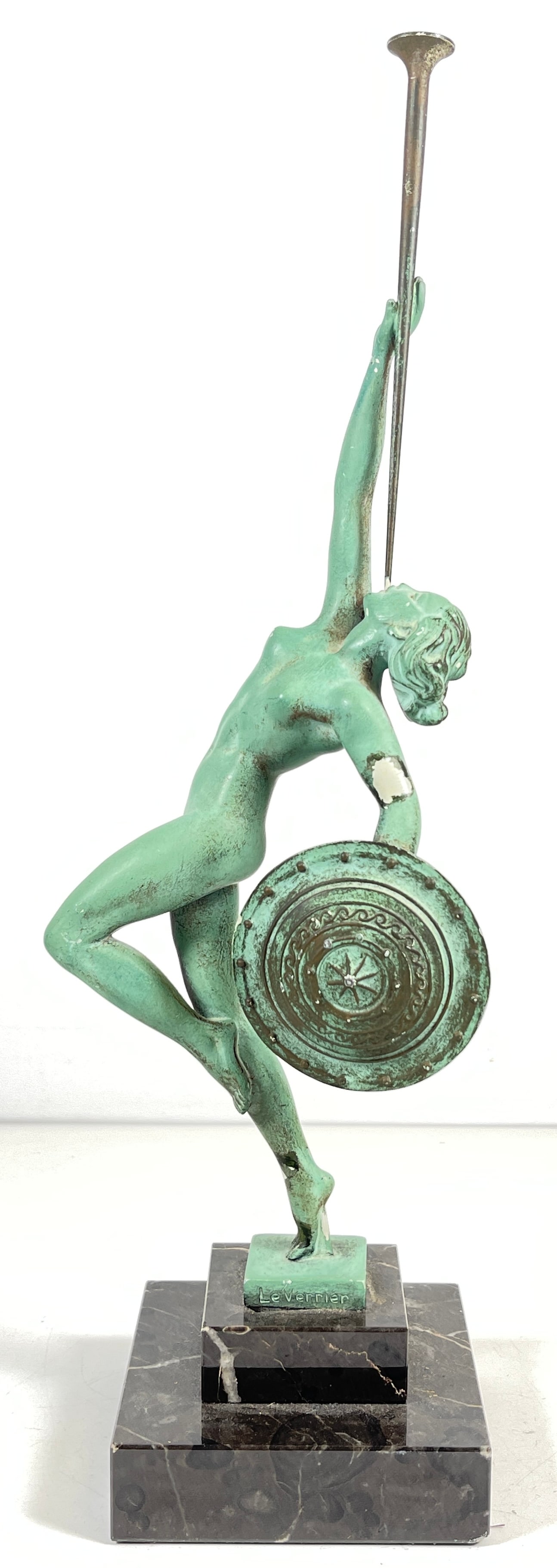 Art Deco Raymonde Guerbe (1894-1995) "jericho" In Raw Zinc Max Le ...