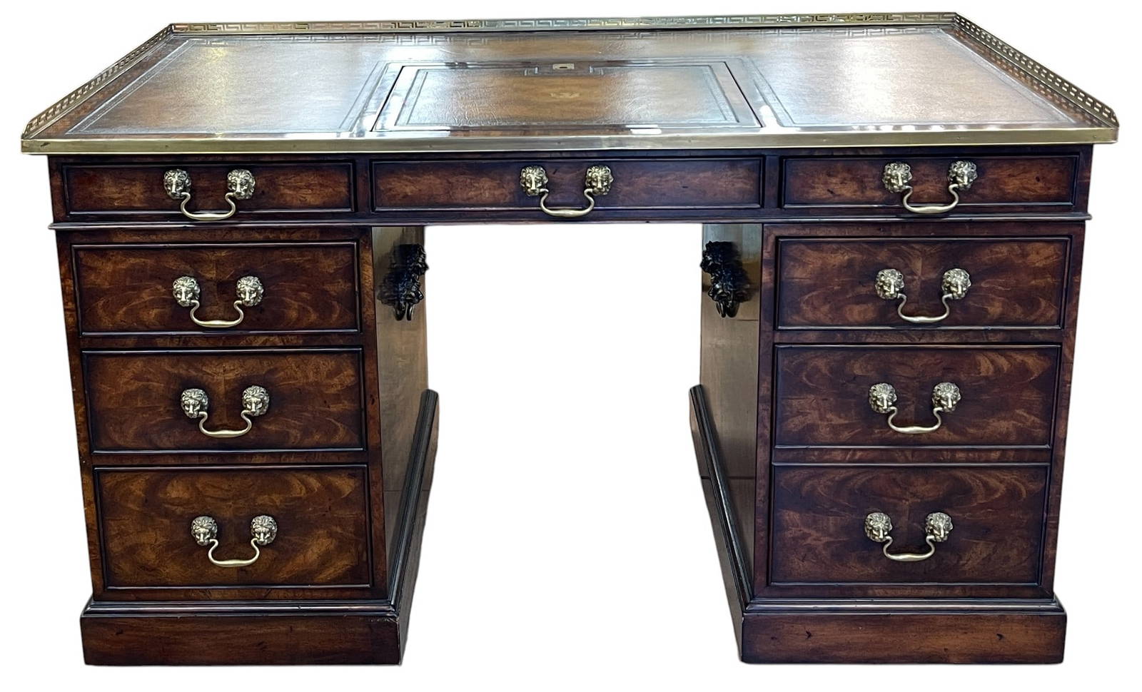Theodore Alexander Gentleman's Study Flame Mahogany Desk Auction