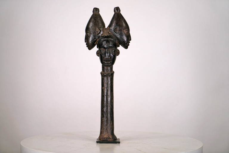 Yoruba Eshu Staff With Three Faces From Nigeria African Tribal Art ...