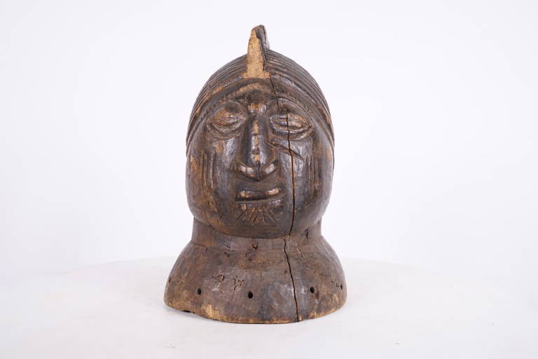 Yoruba Head Crest From Nigeria 11.75" African Tribal Art