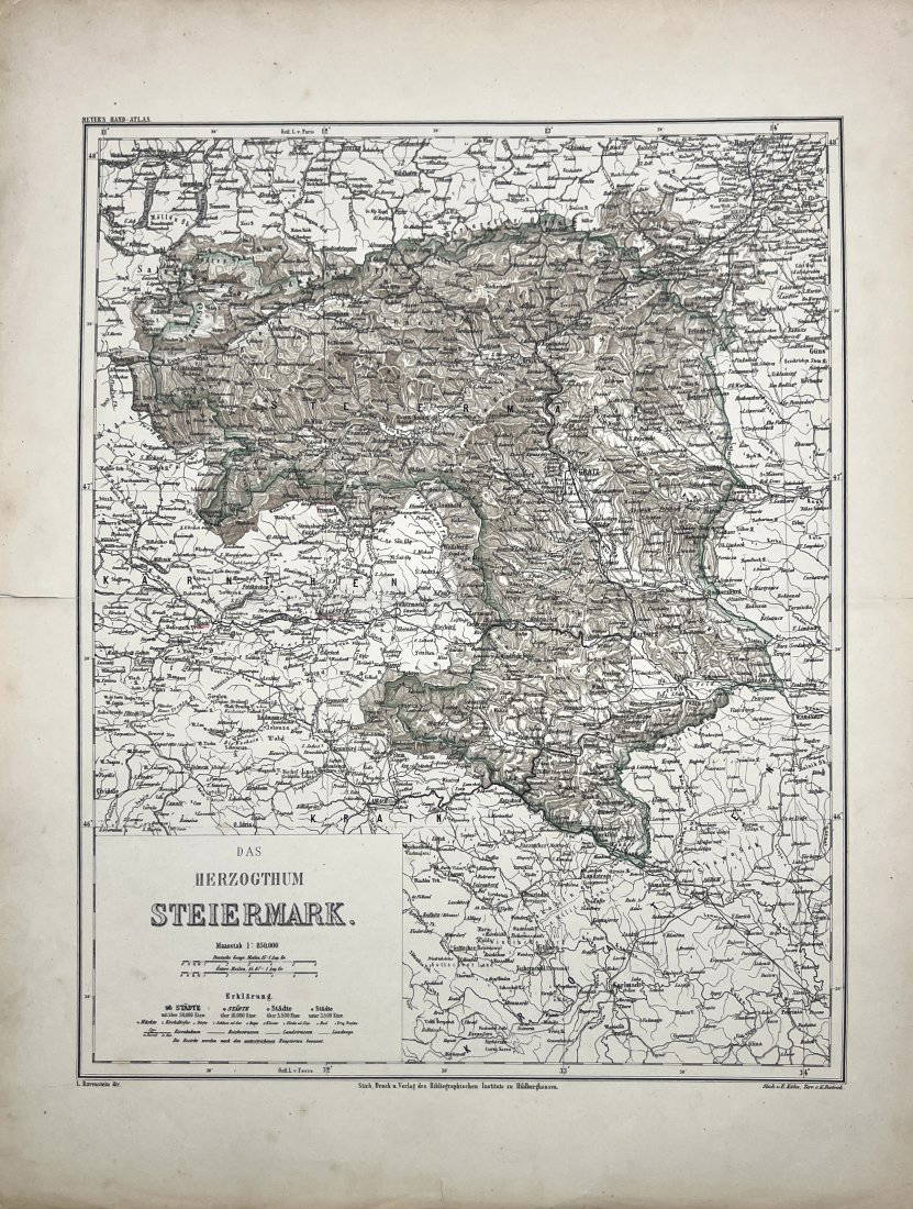 Ravenstein - Map Of Duchy Of Styria - 1800th Auction