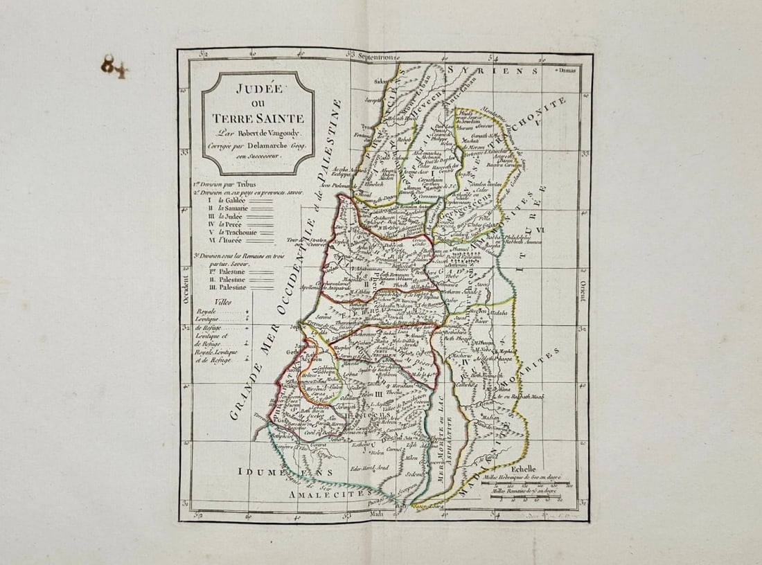 Gilles Robert De Vaugondy (1688–1766) – Map Of Judea Or Holy Land ...