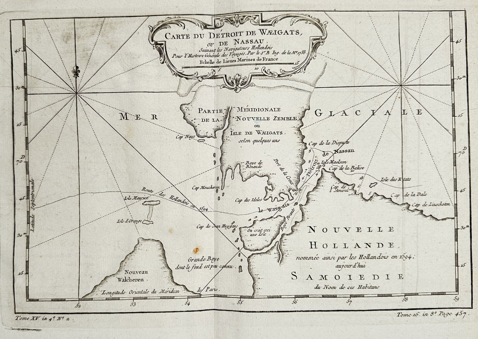 Abbé Prévost (1697–1763) – Map Of The Strait Of Waigats And New Holland ...