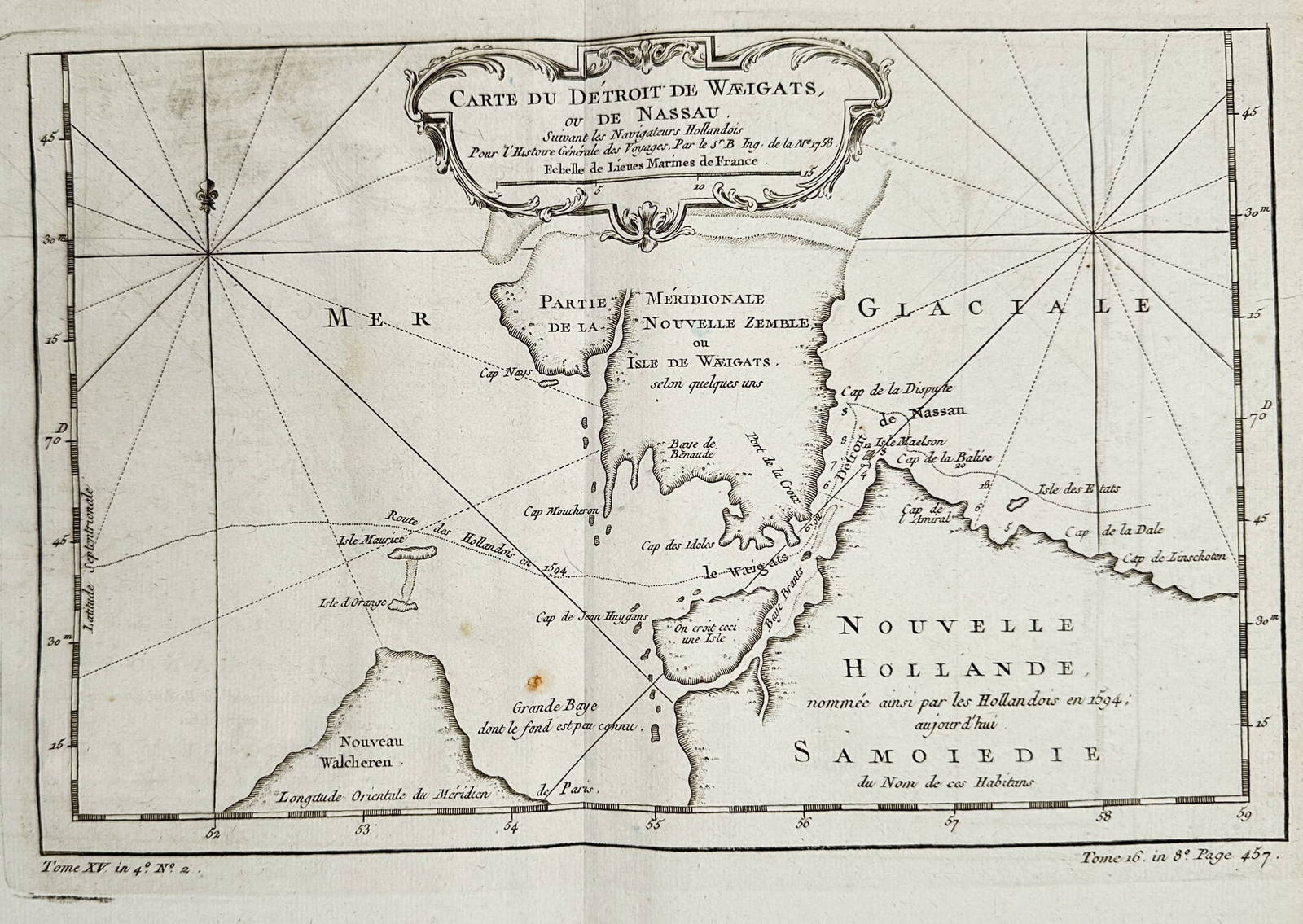 Abbé Prévost (1697–1763) – Map Of The Strait Of Waigats And New Holland ...