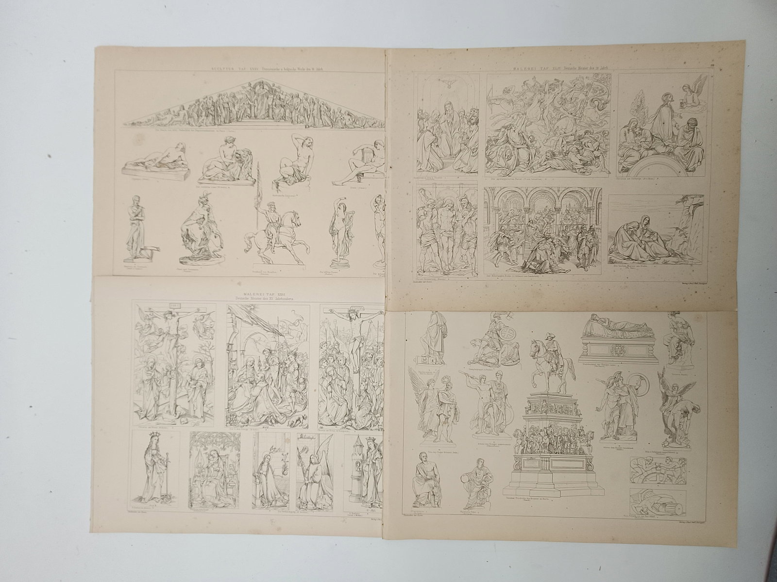 Paul Neff – Set Of 4: Outline Studies Of Classical Sculpture And ...