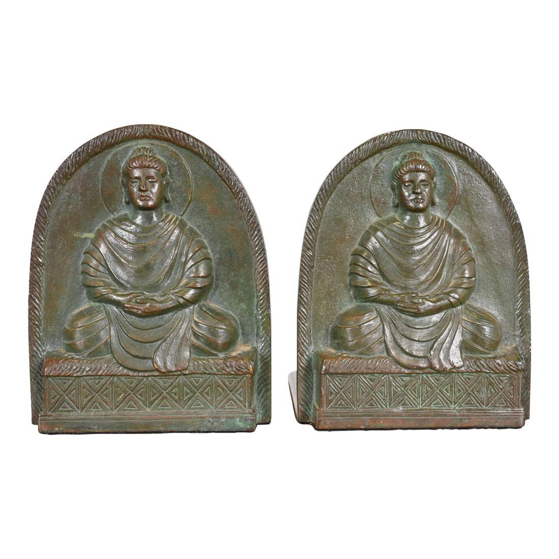Tiffany Studios New York Bronze Buddha Bookends Auction