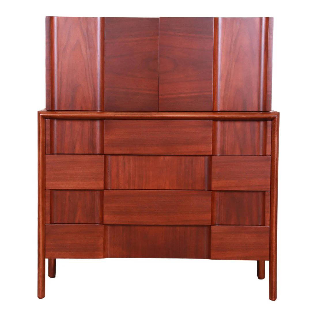 Buy Edmond Spence Swedish Modern Sculpted Walnut Gentleman's Chest ...