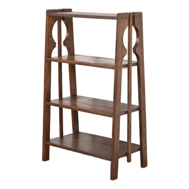 Limbert Style Antique Mission Oak Arts & Crafts Bookcase Or Magazine ...