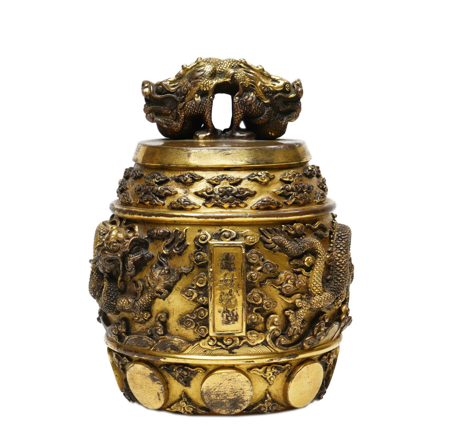 A Bronze-gilt Dragons Bell Auction