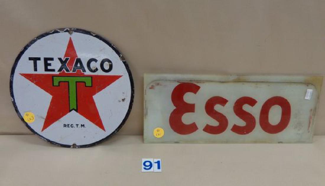 Round Enameled 'texaco' Sign