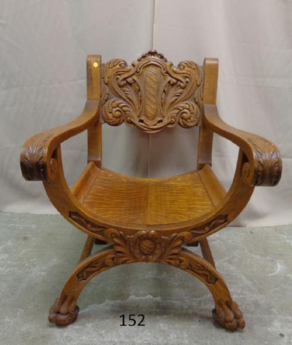 Antique Oak U Shaped Chair