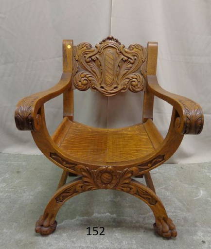 Antique Oak U Shaped Chair