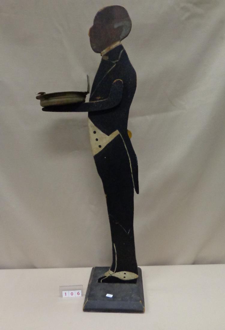 WOODEN BLACK MAN BUTLER ASHTRAY