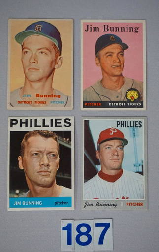 (7 Cards) Jim Bunning Lot: