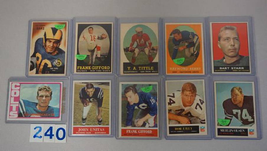 (10) Football Star Cards:
