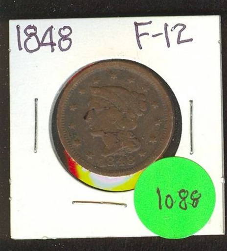 1848 Large Cent F 12