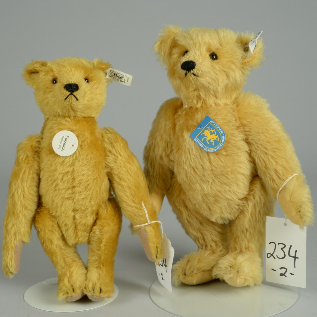 Two Steiff Replica Mohair Teddy Bears