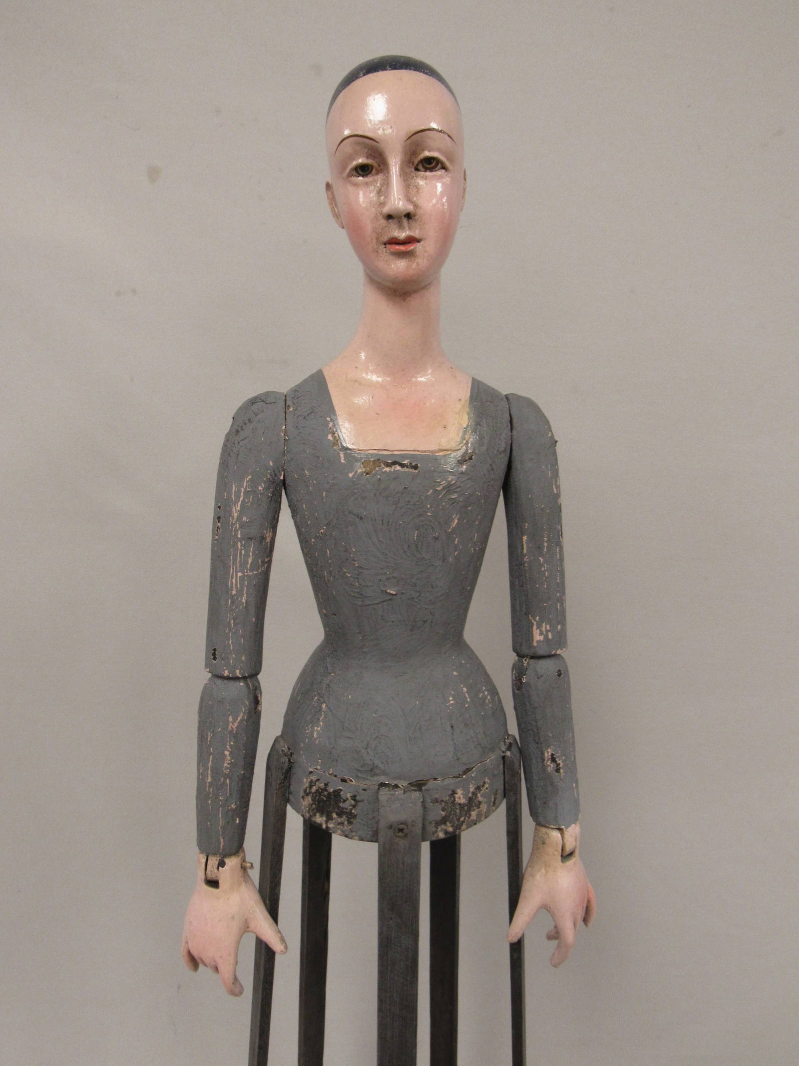 31 In. Cage Doll With Serene Expression: Auction