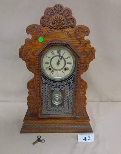 ANTIQUE ANSONIA SHELF CLOCK WITH OAK - Jan 14, 2017 | Dotta Auction Co ...
