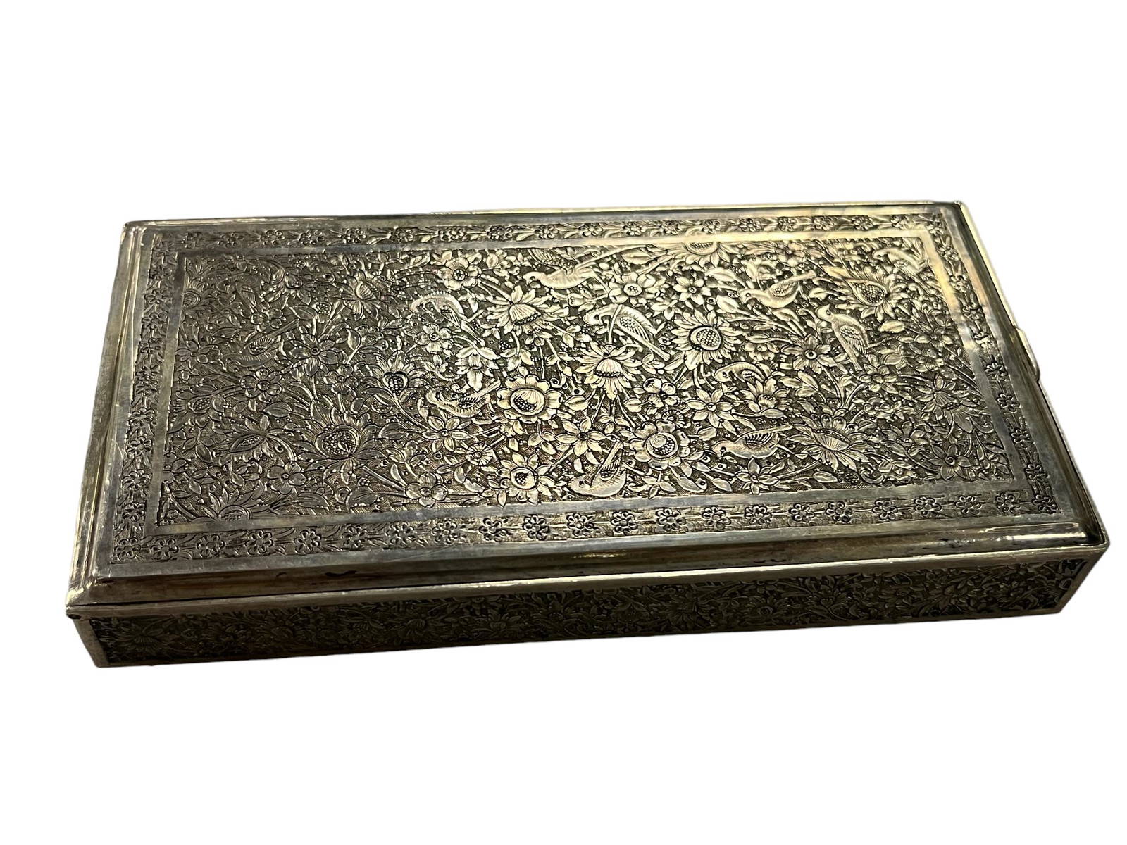 Antique Middle Eastern Persian Solid Silver Repose Box Auction