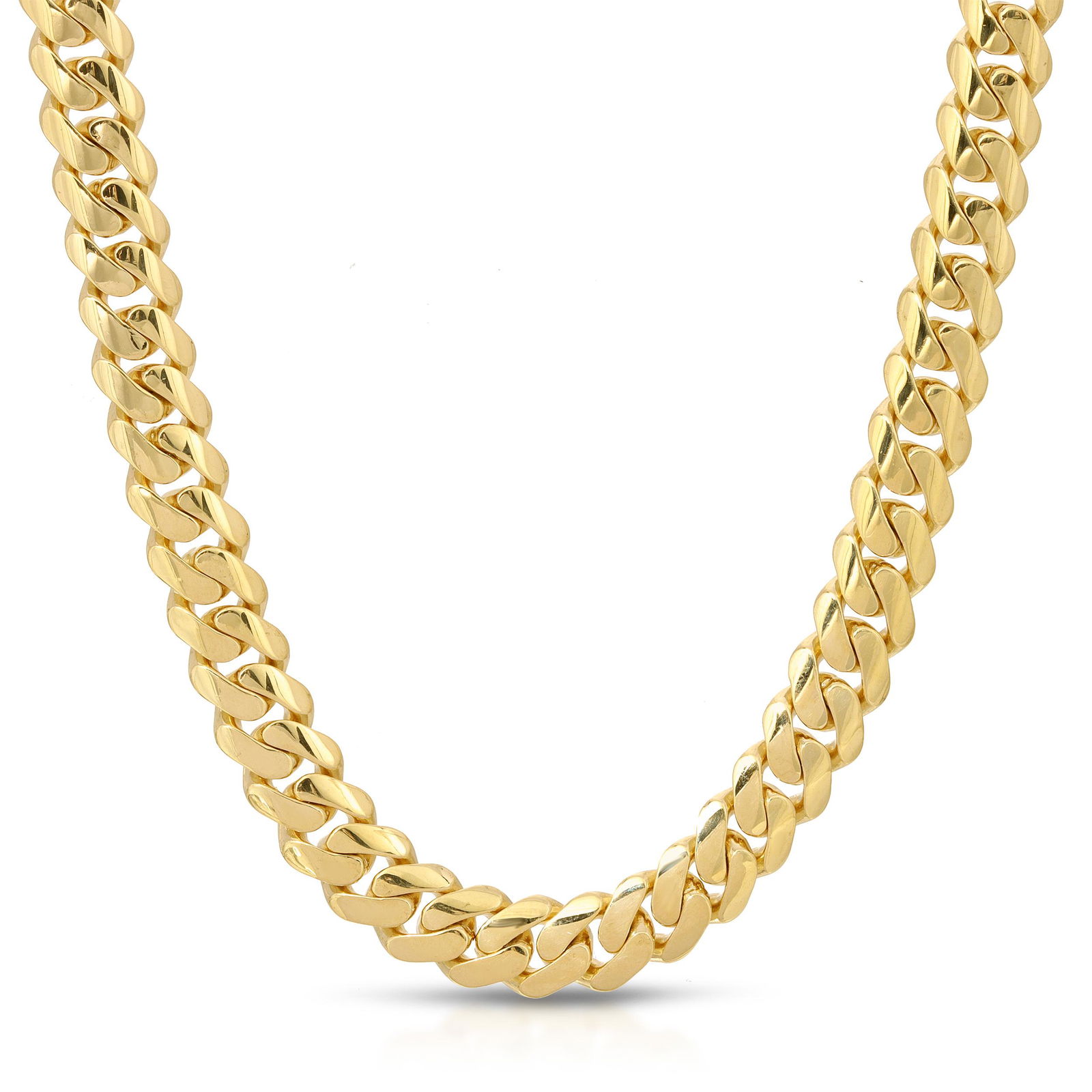 14k Solid Gold 9mm Cuban Link 22 Inch Necklace