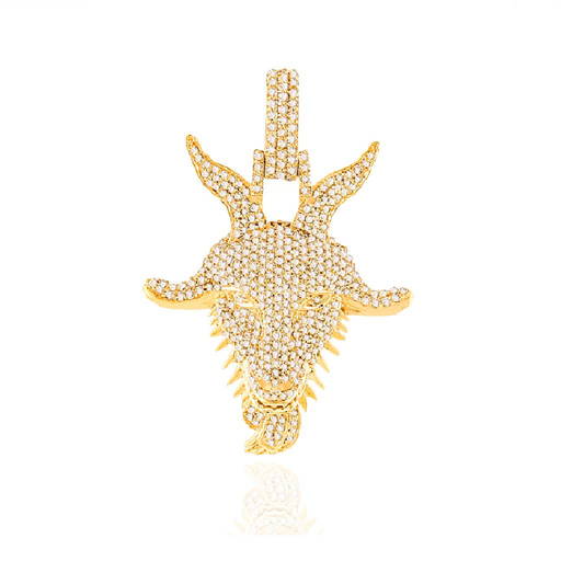 14k Yellow 1.21ct Diamond Goat Head Pendant