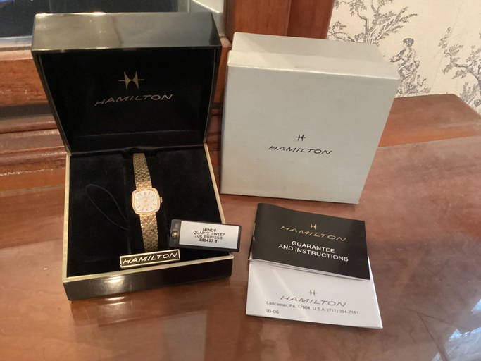 Vintage Hamilton Mindy 10k Rgp Watch With Original Box And Papers