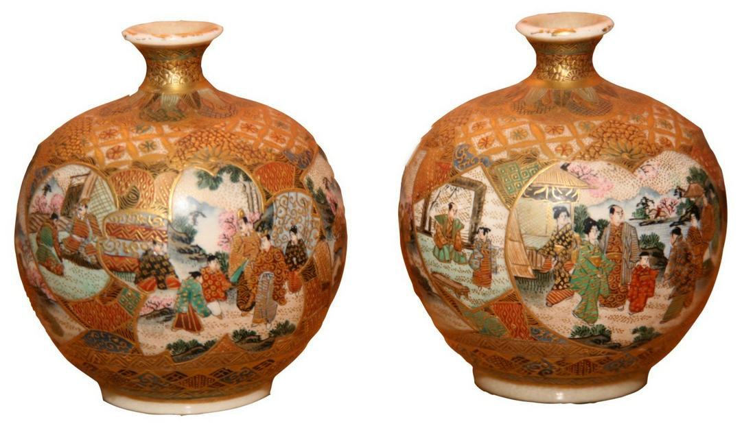 Exceptional Small Pair Satsuma Vases, Meiji (#0129) on Mar 20, 2023 ...