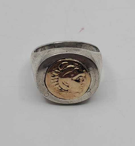 Moug, Sterling Silver And 18kt Gold Alexander The Great Ring