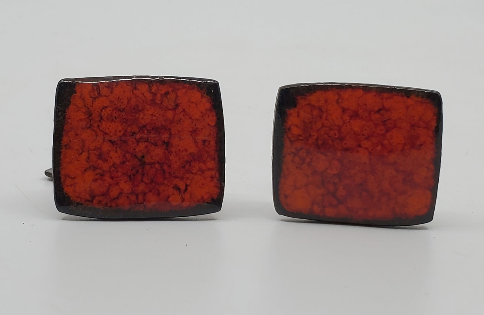 Brondsted, Denmark, Modernist Terracotta Enameled Cufflinks Auction