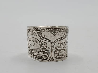 Shirley Stanley, Haida, Sterling Silver Hummingbird Ring Auction