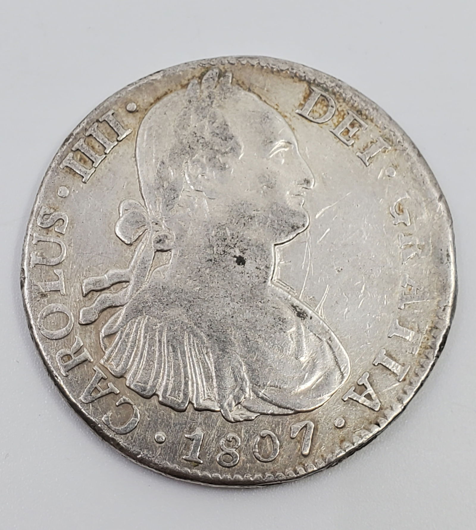 Mexico 1807 T. H. Spanish Colonial 8 Reales Silver Coin (a) Auction