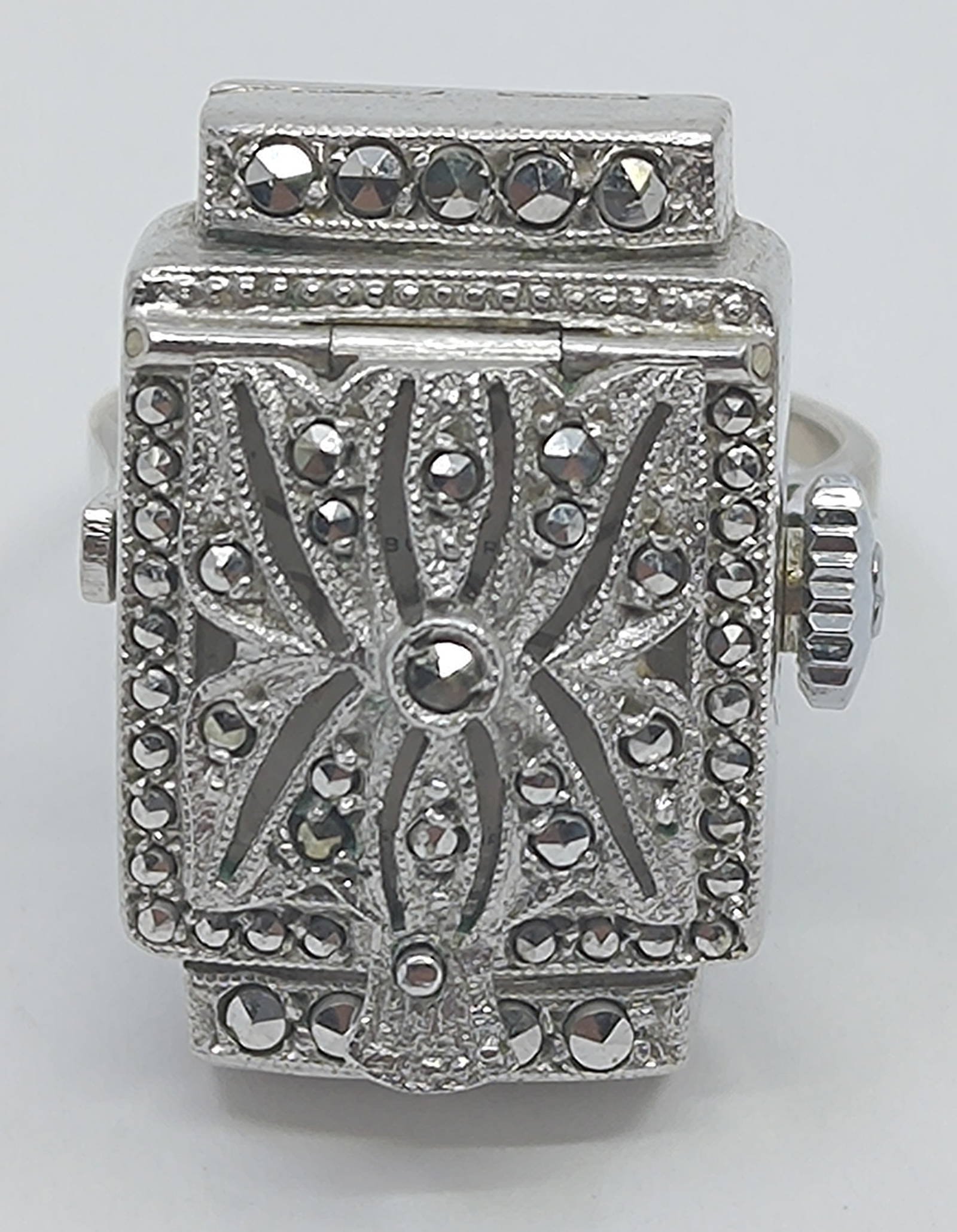 Vintage .800 Silver Bucherer Ring Watch Auction