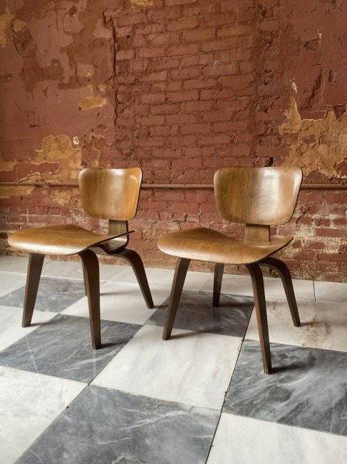 Extremely Rare Pair Of Charles Eames Dcw Prototype Chairs Mid Century ...