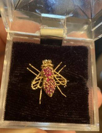 Vintage 14k And Ruby Hornet Pin Auction
